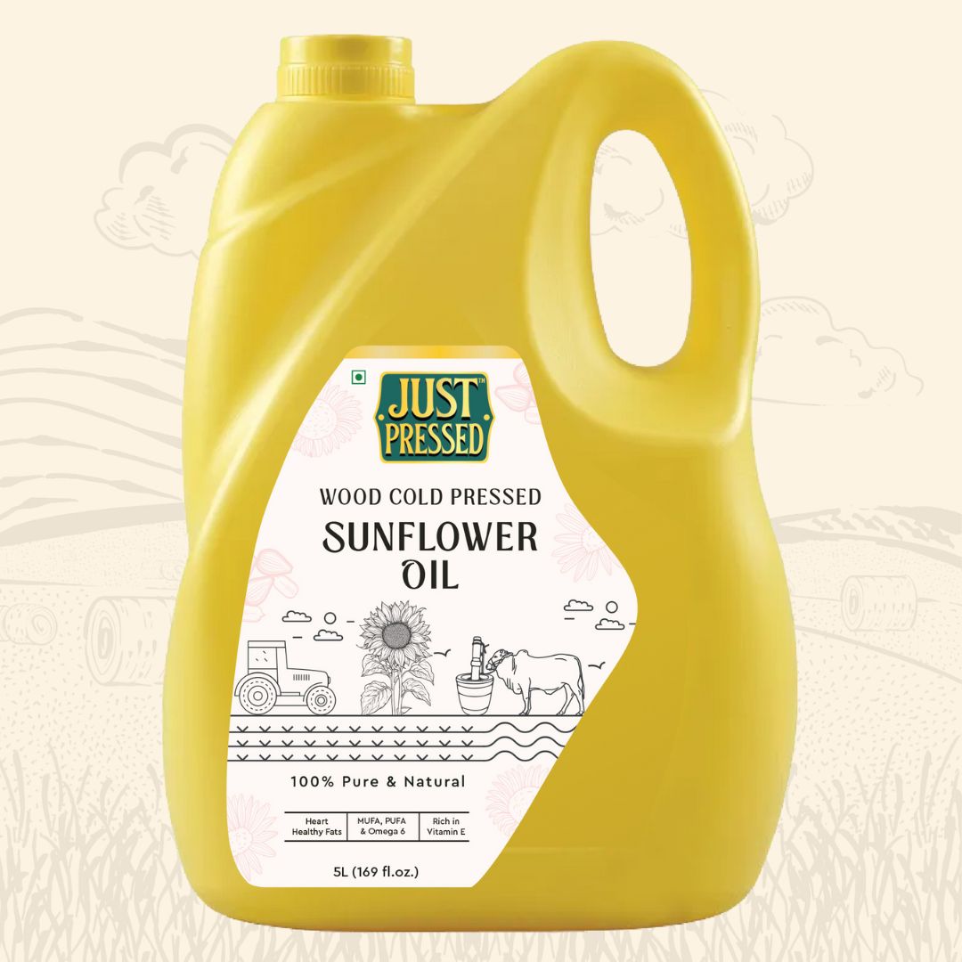 Sunflower Wood Cold Pressed Oil 5 Ltr – Just Pressed